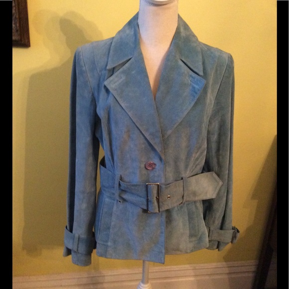 Alfani | Jackets & Coats | Alfani Great Blue Genuine Suede Jacket With ...